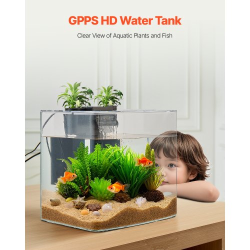 3.5 Gallon Fish Tank Aquarium Smart Arch Clear GPPS 3 Color Self ...