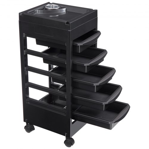 VEVOR Beauty Salon Trolley Cart, Plastic Salon Rolling Cart for Stylist ...