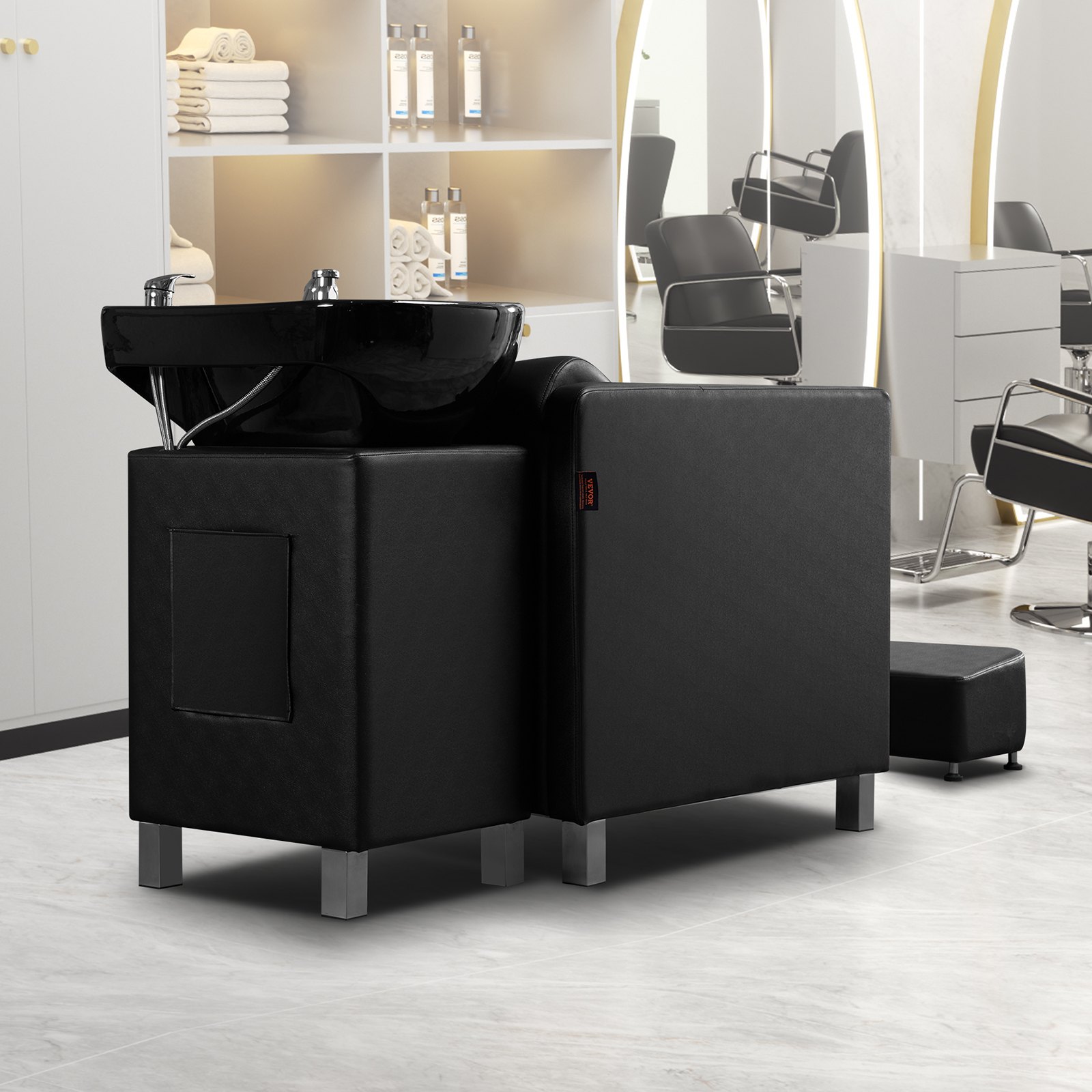 VEVOR Shampoo Backwash Chair, 661.4LBS Loading Salon & Spa Hair Washing ...