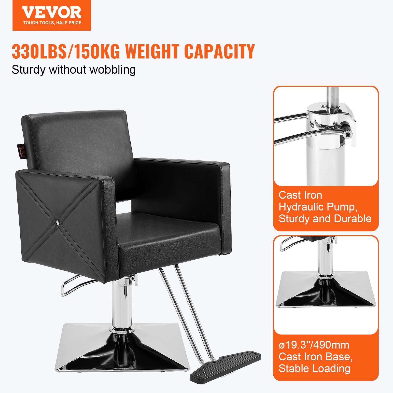 VEVOR Salon Chair, Barber Chair for Hair Stylist, Styling Chair with ...