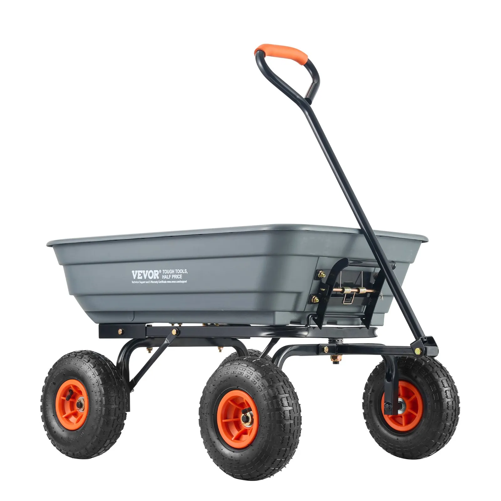 VEVOR Dump Cart, Poly Garden Dump Cart with Easy to Assemble Steel ...