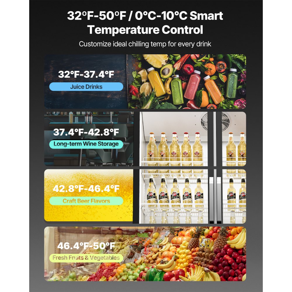 VEVOR Commercial Display Refrigerator – 26.69 Cu.Ft Glass