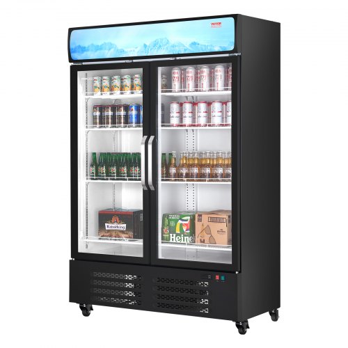 Commercial Merchandiser Refrigerator 36.27 CU.FT Glass Door Beverage ...
