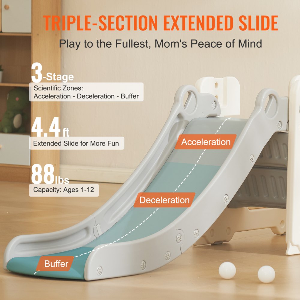 VEVOR Toddler Slide, Kid Slide for Toddlers Age 1-12 with Climbable ...