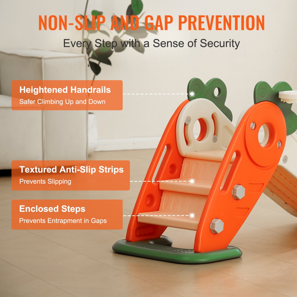 VEVOR Toddler Slide, Kid Slide for Toddlers Age 1-12 w/ Climbable ...