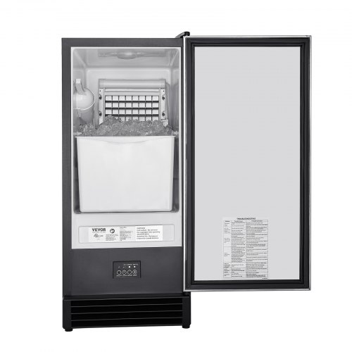 Undercounter Built-in Ice Maker Machine 50 Lbs/Day w/ Drain Pump ...