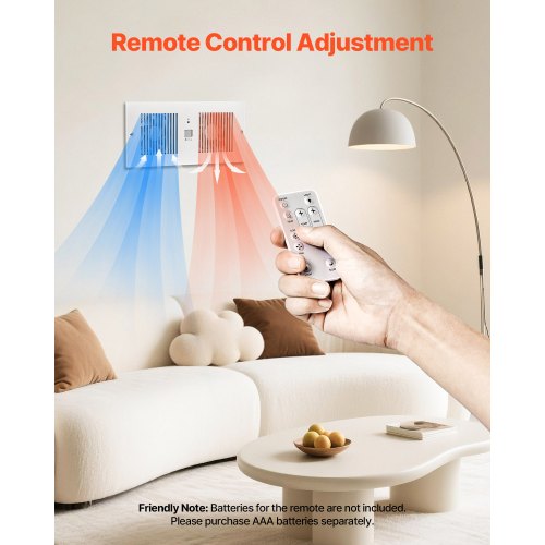 4 Inch Room to Room Fan 2-in-1 300 CFM Through Wall Fan Remote Control ...