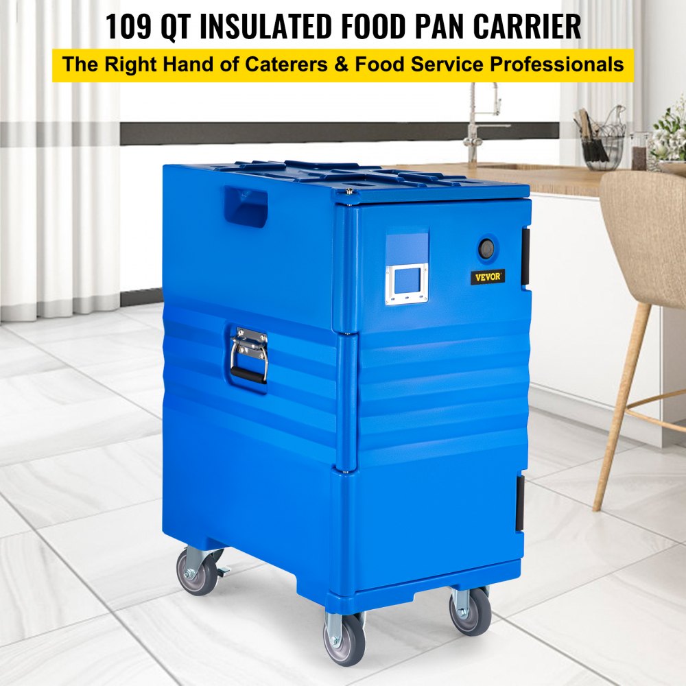 VEVOR Insulated Food Pan Carrier, 109 Qt Hot Box for Catering, LLDPE ...