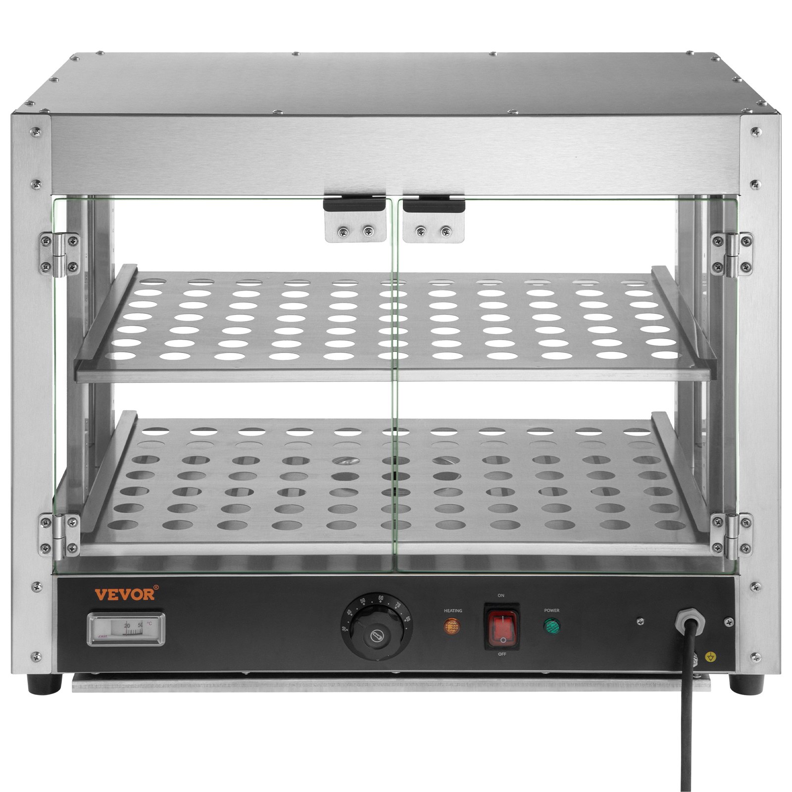 VEVOR 2-Tier Commercial Food Warmer Countertop Pizza Cabinet with Water ...