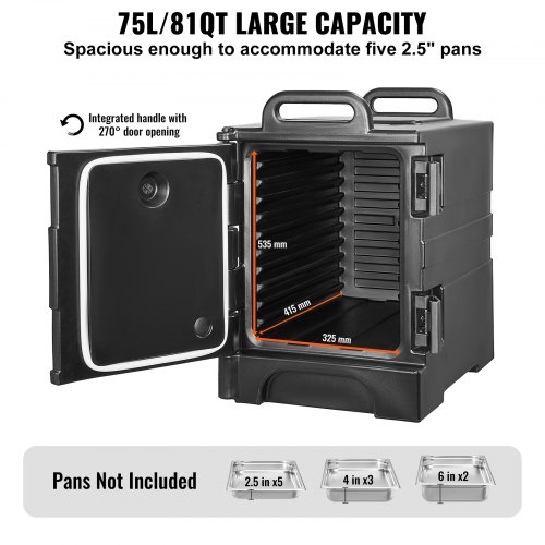 Insulated Food Pan Carrier Stackable Catering Dishbox 81QT Chafing Dish ...