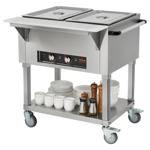 VEVOR 2-Pan Commercial Food Warmer, 2 x 20.6QT Electric Steam Table ...