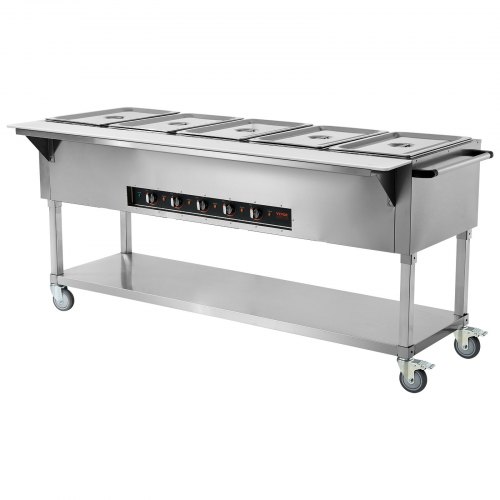 VEVOR 5-Pan Commercial Food Warmer, 5 x 20.6QT Electric Steam Table ...