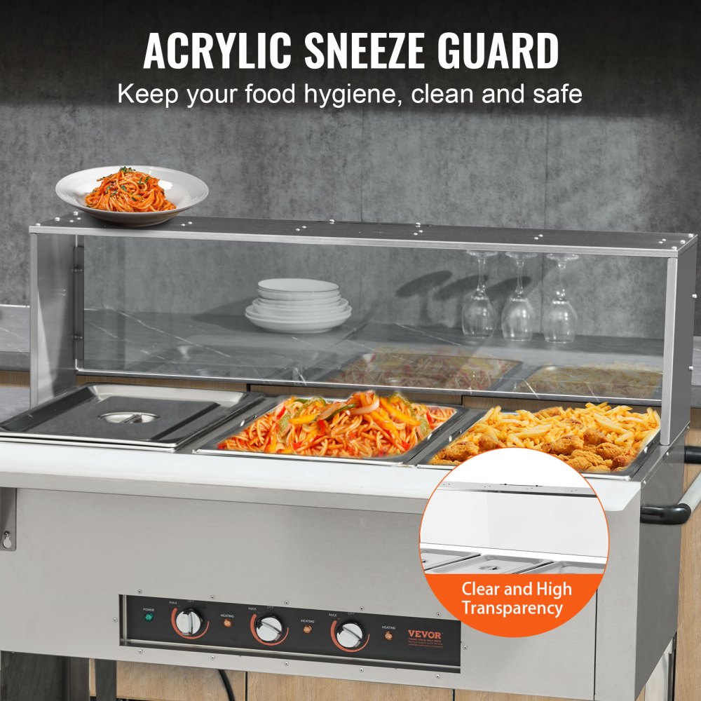 VEVOR 3-Pan Commercial Food Warmer, 3 x 20.6QT Electric Steam Table ...