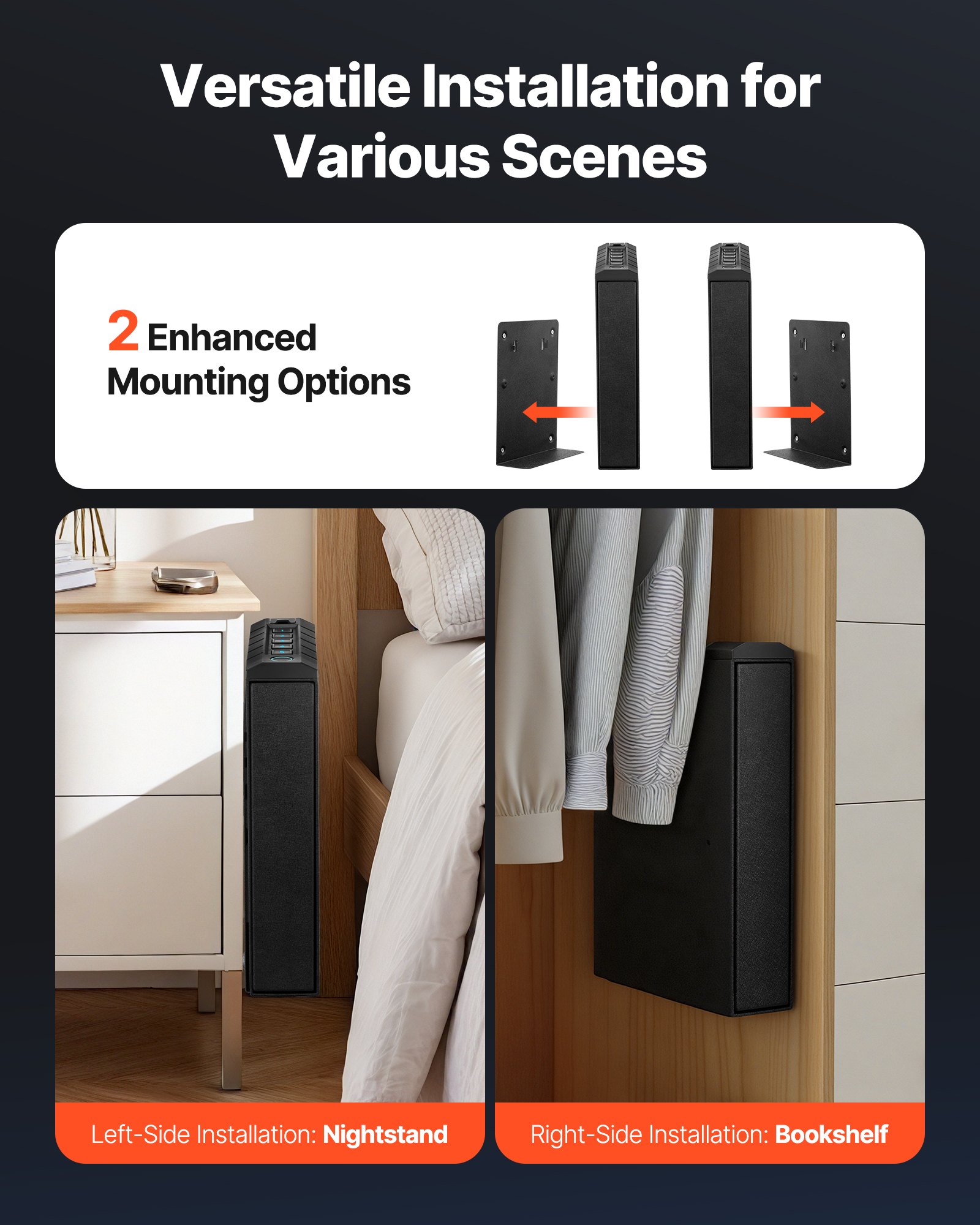 VEVOR Gun Safe, Slider Handgun Gun Safe with Fingerprint/Password/Key ...