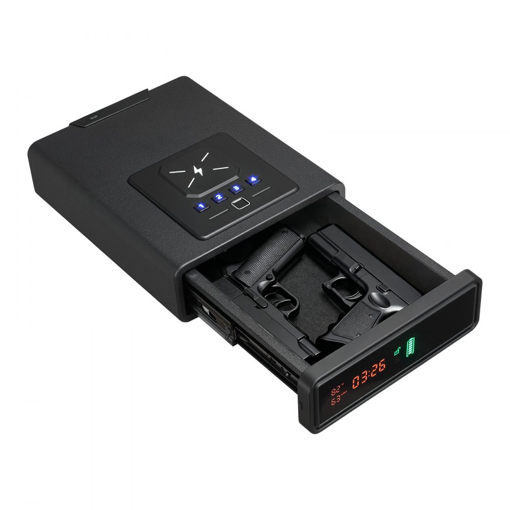 VEVOR Handgun Safe with Fingerprint Lock – 3-Way Drawer
