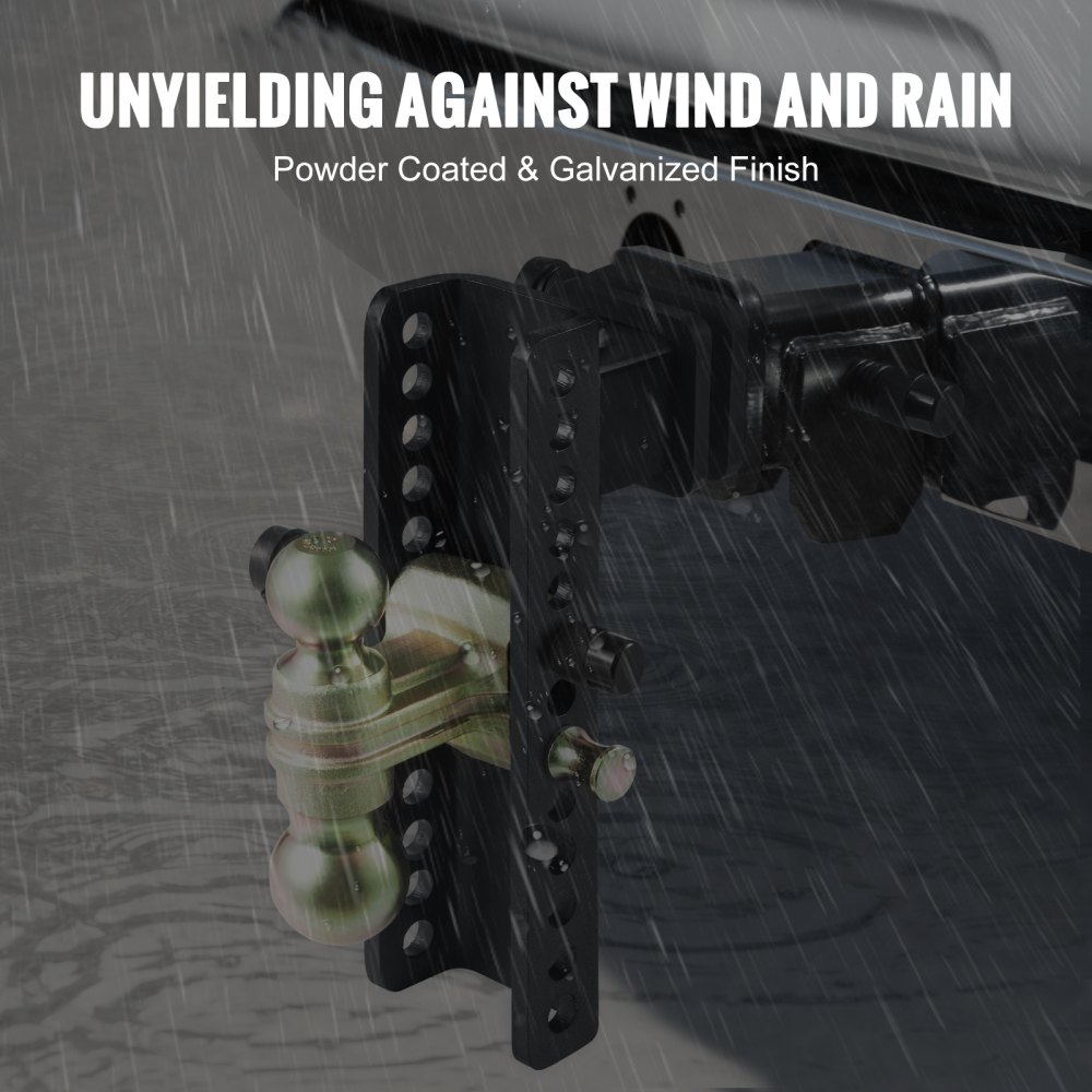 VEVOR Adjustable Trailer Hitch, 10-Inch Drop & 8.5-Inch Rise Hitch Ball ...