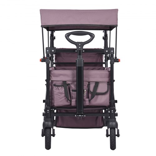 VEVOR Wagon Stroller for 2 Kids, Push Pull Quad Collapsible Stroller ...