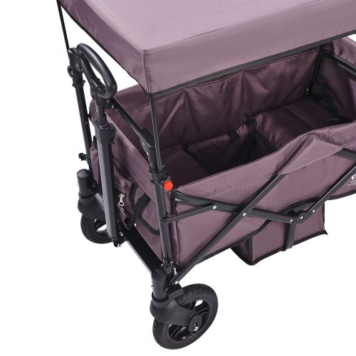 VEVOR Wagon Stroller for 2 Kids, Push Pull Quad Collapsible Stroller ...