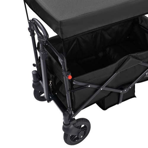 VEVOR Wagon Stroller for 2 Kids, Push Pull Quad Collapsible Stroller ...