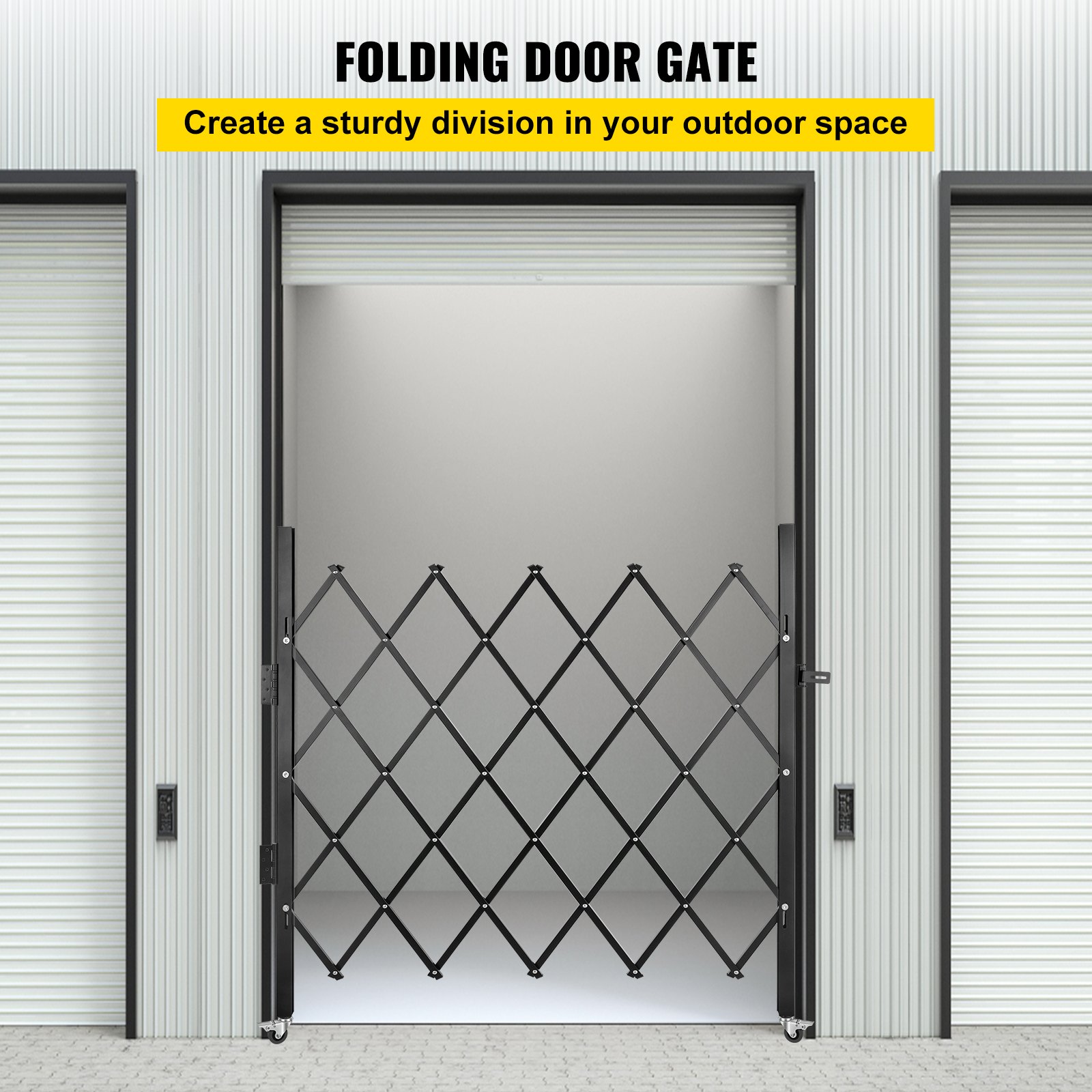 VEVOR Single Folding Security Gate, 48" H x 66" W Folding Door Gate ...