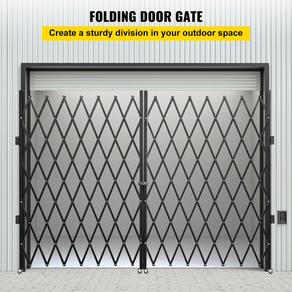 VEVOR VEVOR Double Folding Security Gate, 6-1/2' H x 12' W Folding Door ... VEVOR VEVOR Double Folding Security Gate, 6-1/2' H x 12' W Folding Door ...