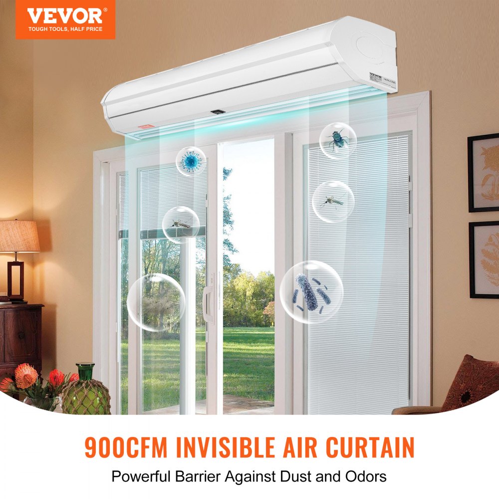 VEVOR 36" Commercial Indoor Air Curtain Super Power 2 Speeds 900CFM ...