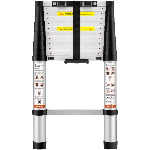 VEVOR Telescoping Ladder Aluminum Extension Step 12.5 ft Multi-purpose ...