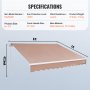 VEVOR VEVOR Manual Retractable Awning, 8 x 7 ft Outdoor Patio Awning ...
