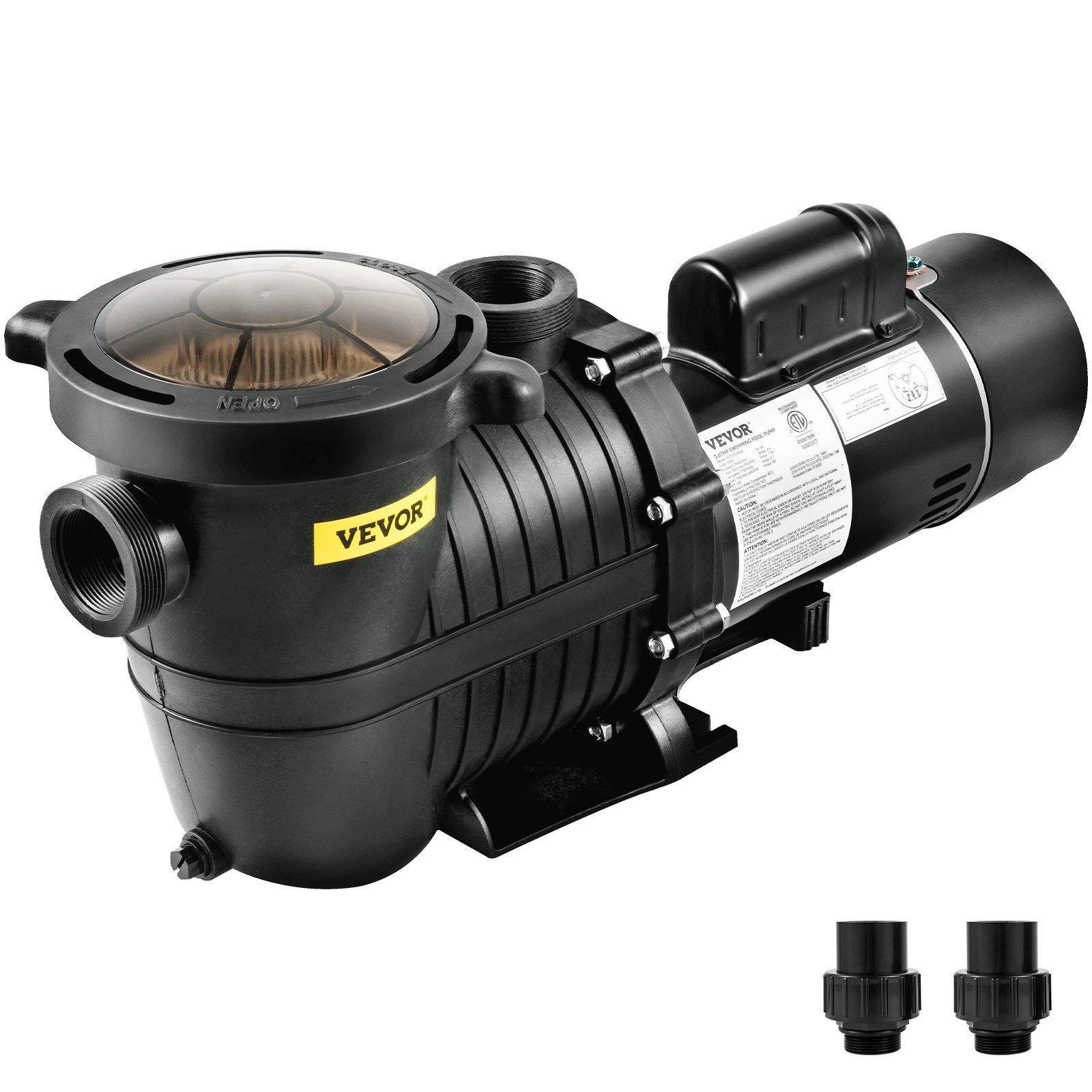 VEVOR Pool Pump 1.5HP 230V, Variable Dual Speed Pumps 1100W for Above ...