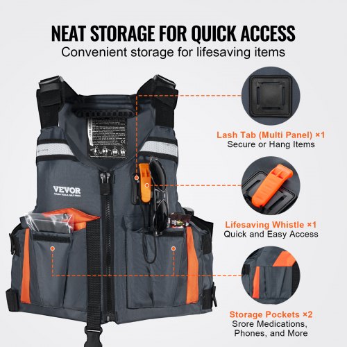 VEVOR Watersports Life Vest PFD 110N Buoyancy Life Jacket for Men ...