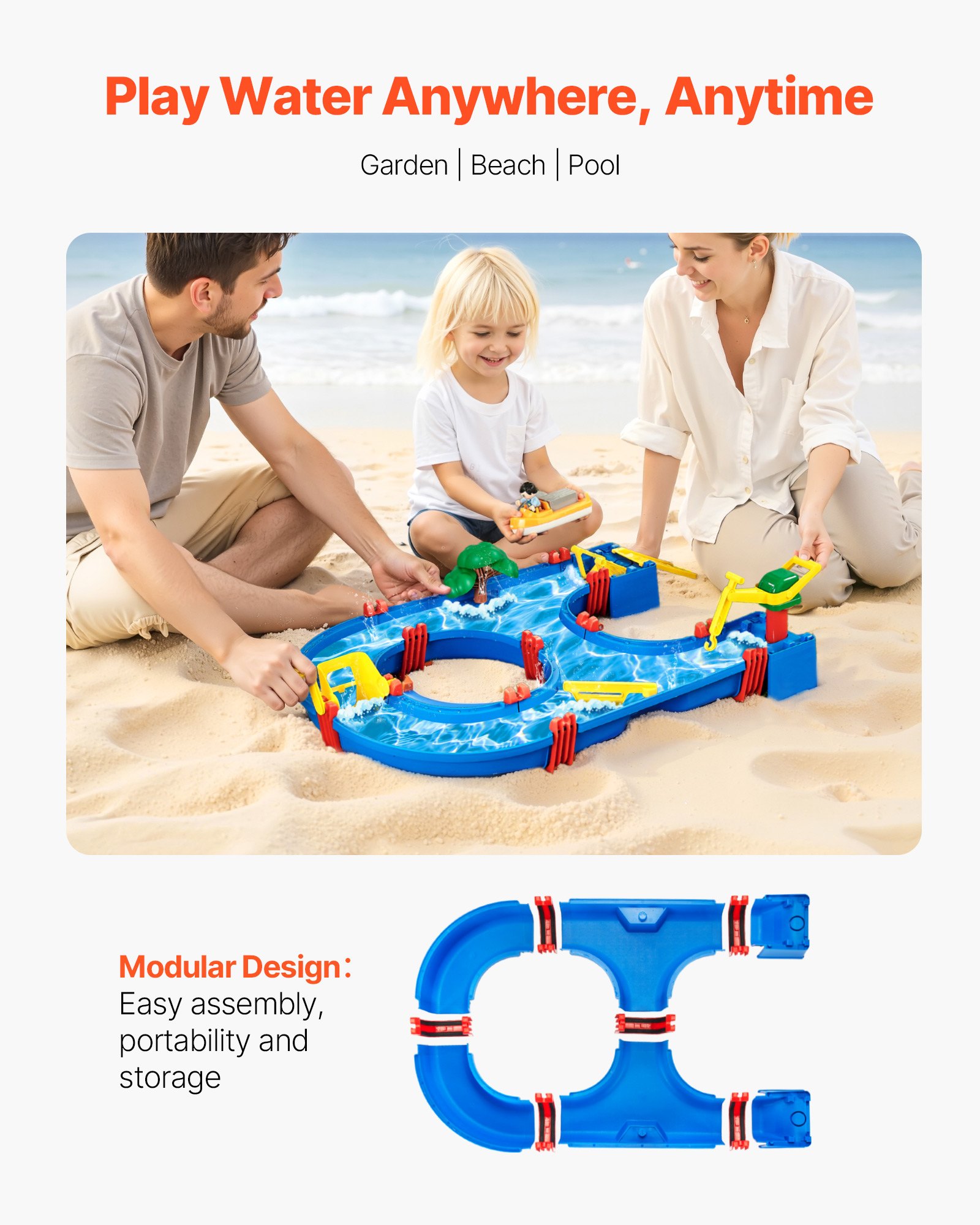 VEVOR Water Table for Toddlers, Kids Activity Play Waterway, Outdoor ...
