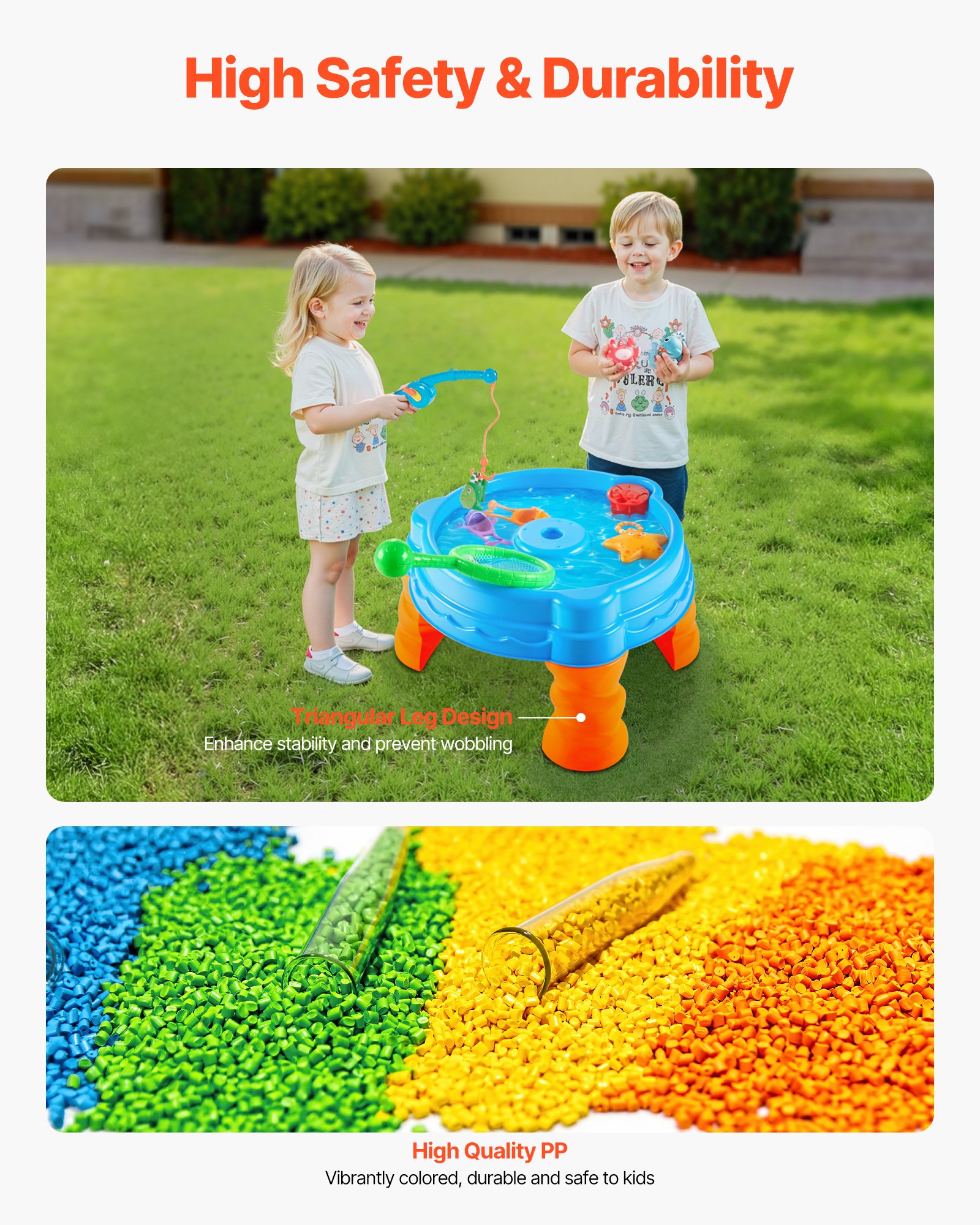 VEVOR Water Table for Toddlers – 3000ml, 9PCS Set, PP