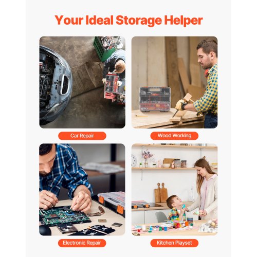 Single sided！3-Pack Small Parts Organizer 21-Compartment Organizer Box ...