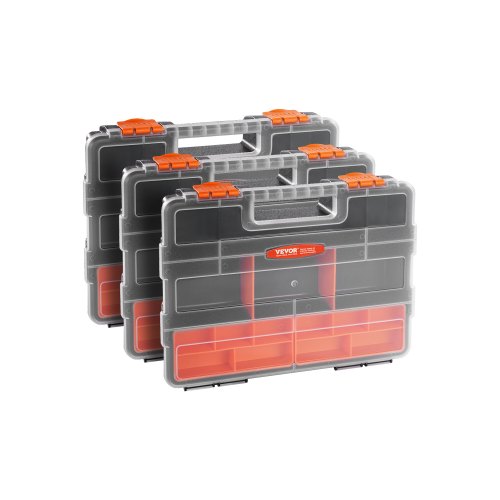 Single sided！3-Pack Small Parts Organizer 21-Compartment Organizer Box ...