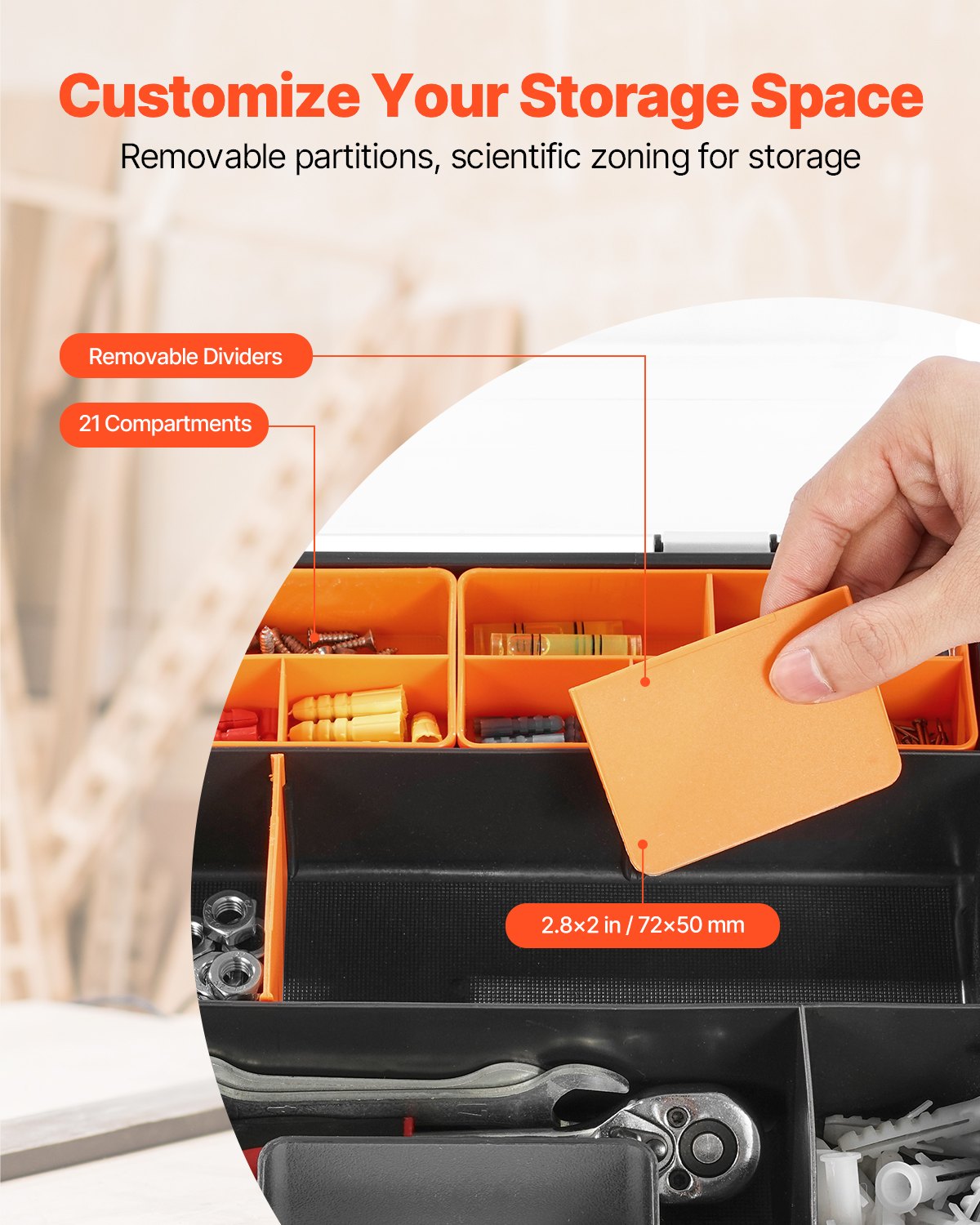 Single sided！3-Pack Small Parts Organizer 21-Compartment Organizer Box ...