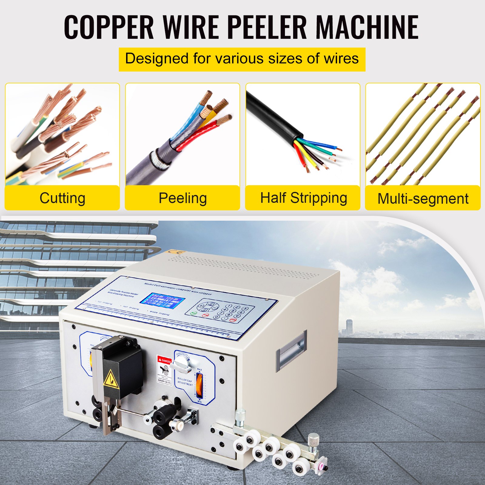 VEVOR SWT508-SD Computer Wire Cutting Stripping Peeling Machine 0.1-4 ...