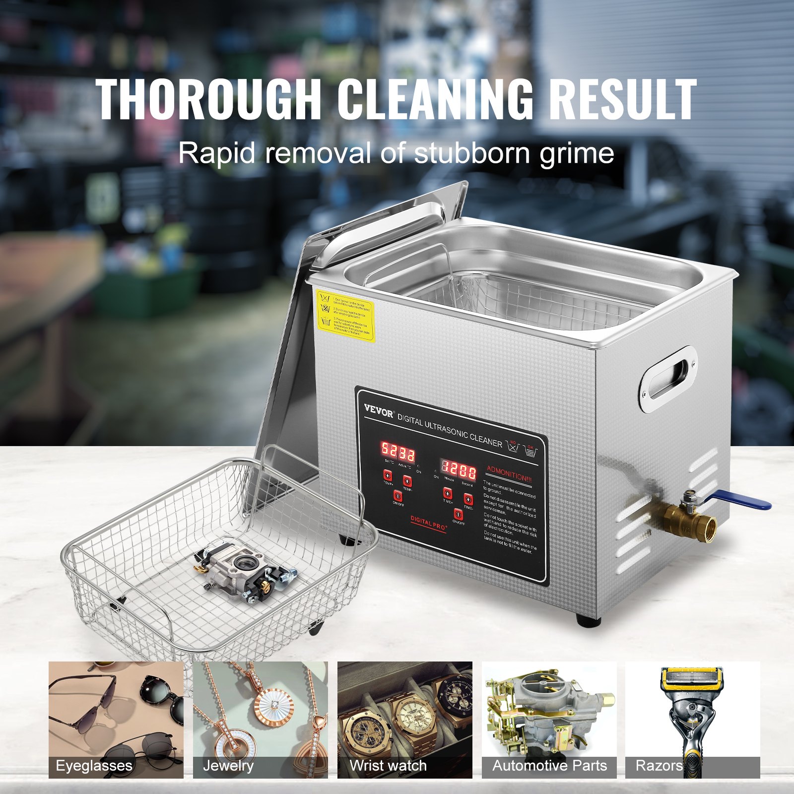 VEVOR Ultrasonic Cleaner with Digital Timer & Heater, Professional ...
