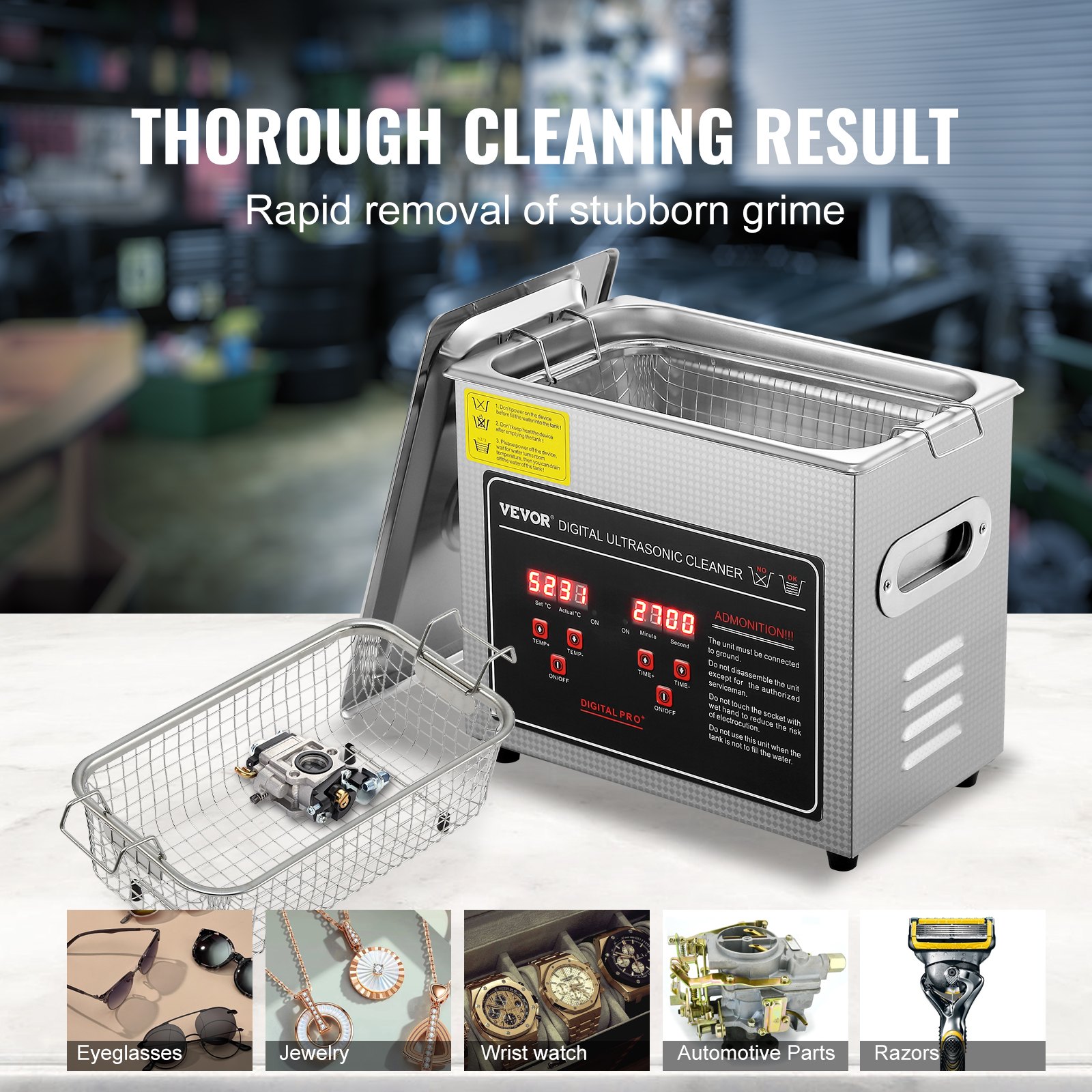 VEVOR Ultrasonic Cleaner with Digital Timer & Heater, Professional ...