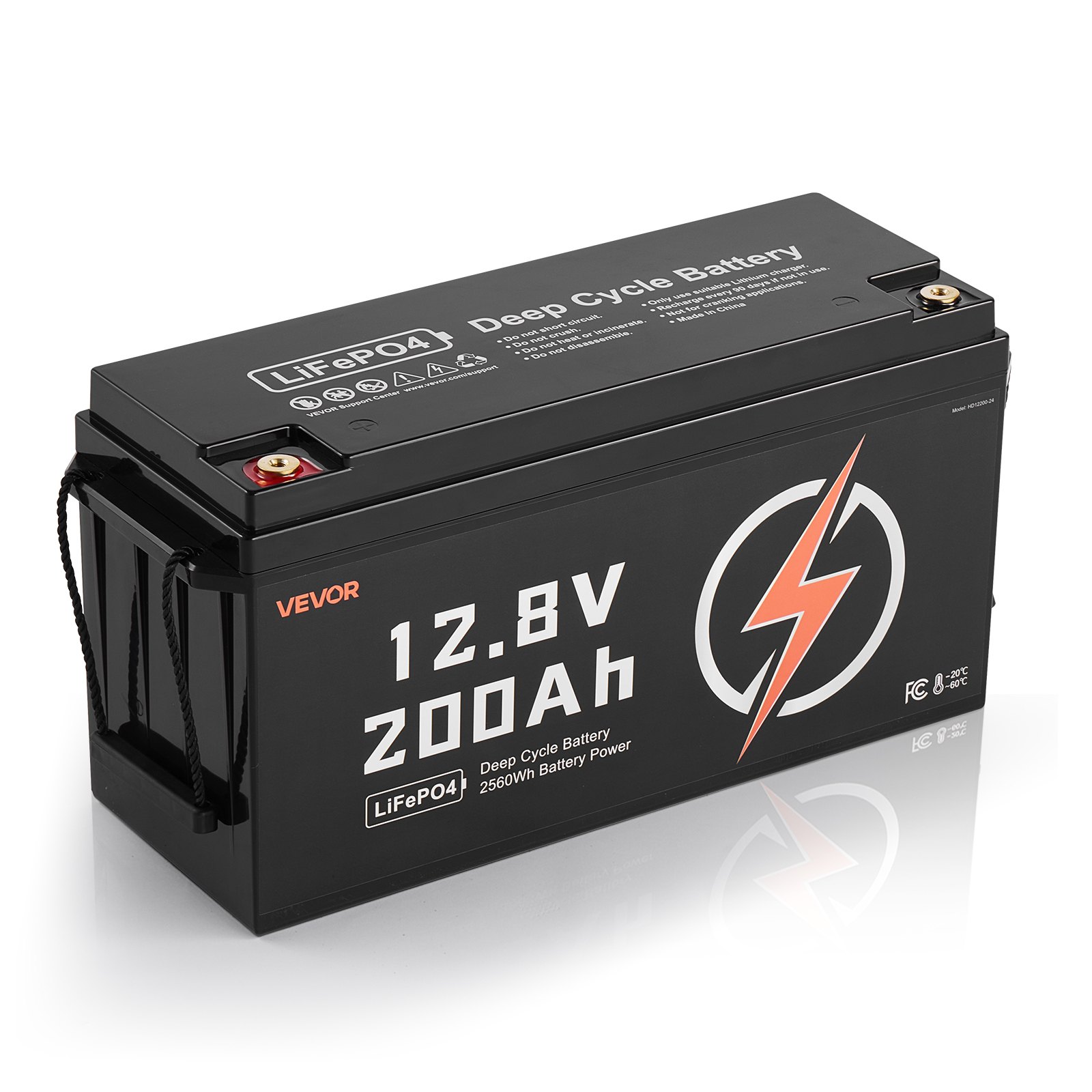 Batterie LiFePO4 VEVOR 12 V 200 Ah, jusqu'à 15 000 cycles, batterie ...