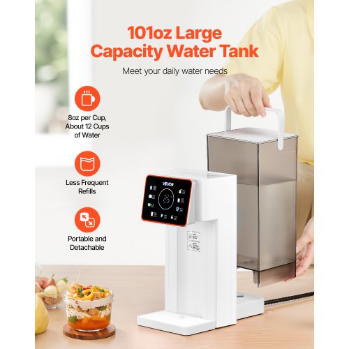 Countertop Instant Hot Water Dispenser with 6 Temps 7 Volumes 101oz ...