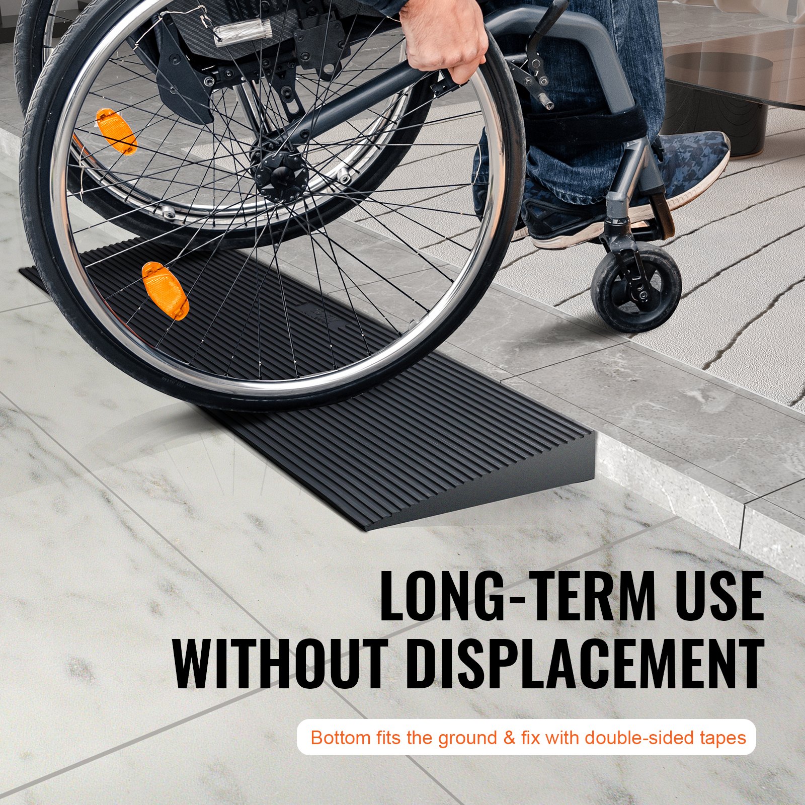 VEVOR 3 cm Rise Cuttable Threshold Ramp for Sweeping Robot, 90 cm Wide ...