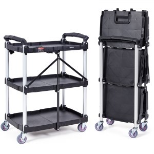 VEVOR 3 Shelf Utility Cart – 165 lbs, 25.62"x15.43"x32.76"