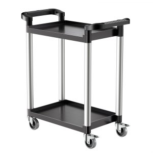 VEVOR Heavy Duty Utility Cart 300 lbs Capacity 2-tier Service Cart with ...
