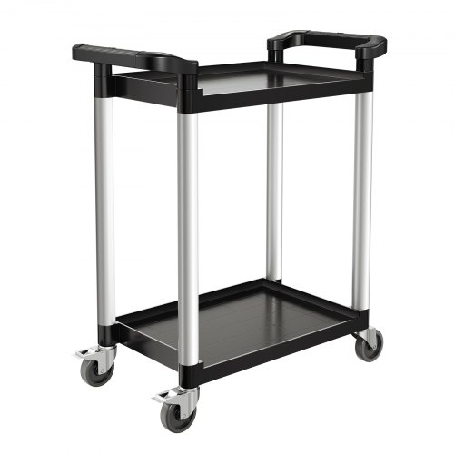 Heavy Duty Utility Cart 300 lbs Capacity 2-tier Service Cart with ...