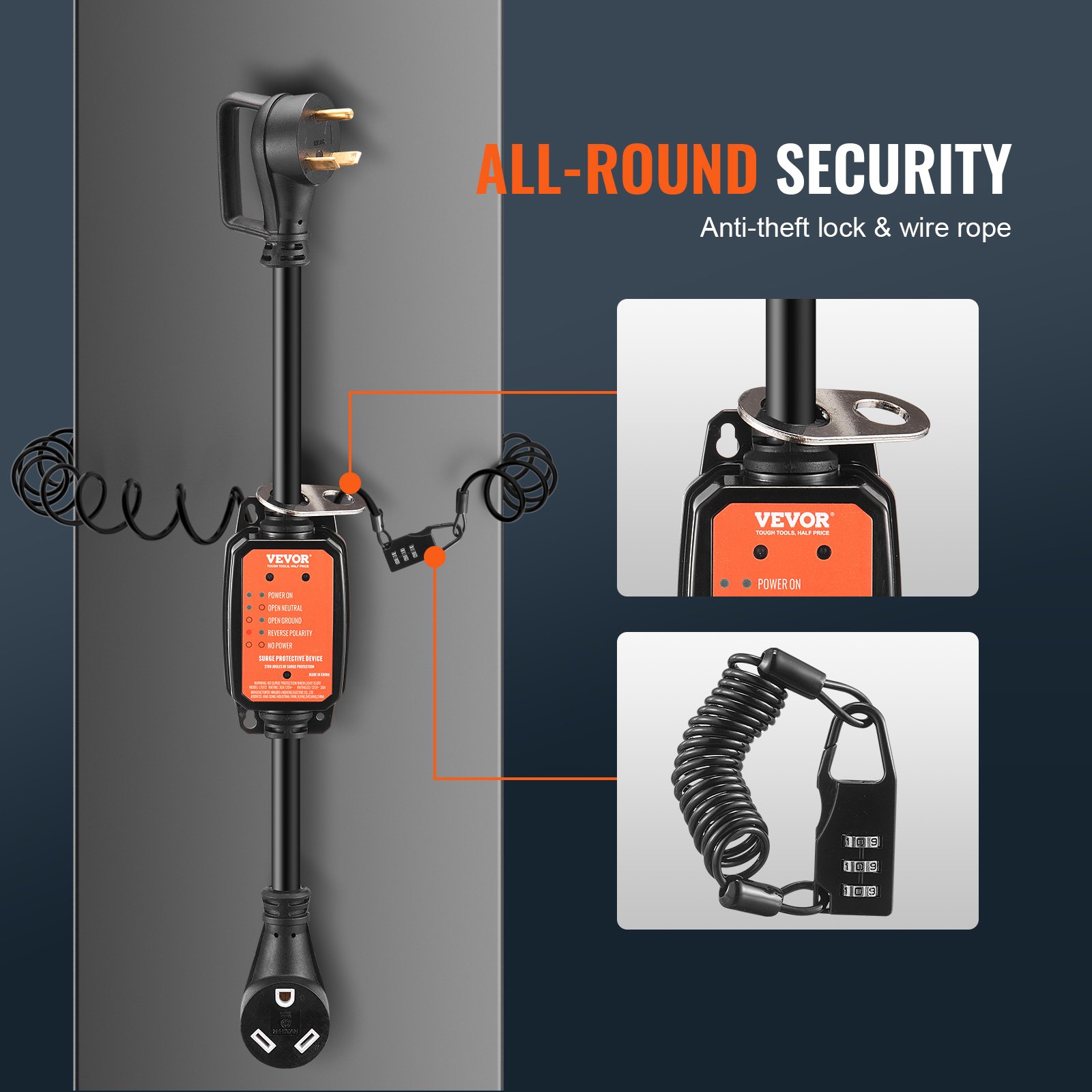 VEVOR RV Surge Protector, 30 Amp, 2700 Joules RV Voltage Protector ...