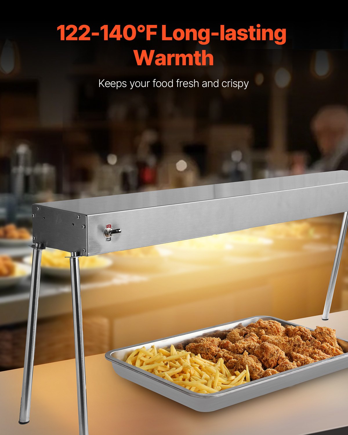 VEVOR Food Heat Lamp, 750W Hanging Commercial Food Heating Warmer ...
