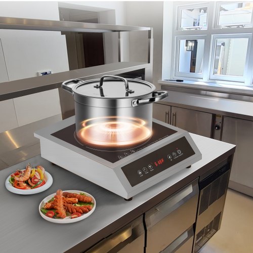 Portable Commercial Induction Cooktop 1800W Countertop Burner 9 Temp ...