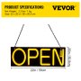 VEVOR LED Open Sign, 22" x 20" Neon Open Sign for Business, Multiple ...