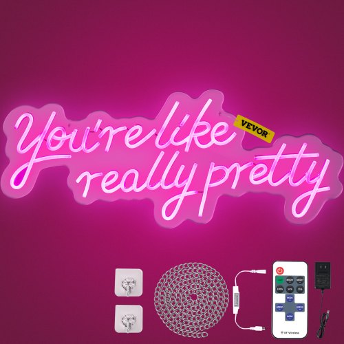 VEVOR You're Like Really Pretty Neon Sign, 27.5" x 12" Pink LED Neon ...
