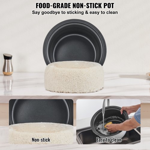 VEVOR Commercial Rice Cooker 60-Cup Non-Stick Pot 13L 24H Keep Warm ...